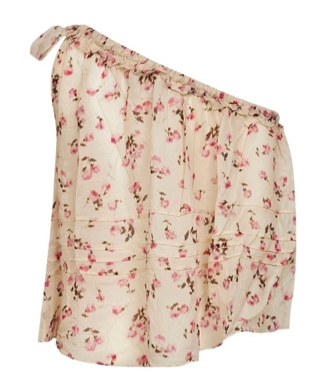 Isabel Marant Étoile Loeva One-shoulder Floral Blouse - Nude
