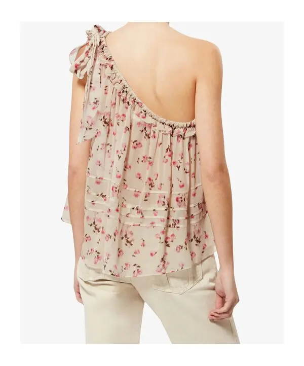 Isabel Marant Étoile Loeva One-shoulder Floral Blouse - Nude