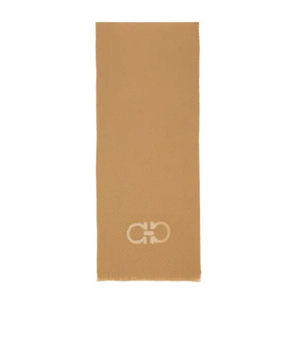 FERRAGAMO Jacquard Scarf - Camel