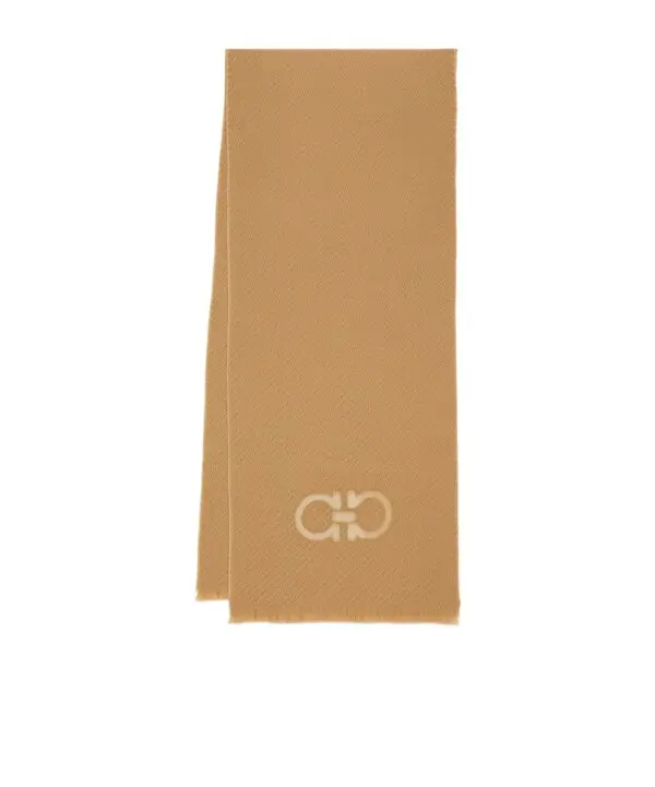 FERRAGAMO Jacquard Scarf - Camel