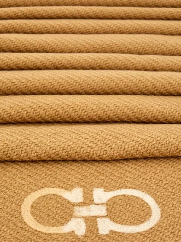 FERRAGAMO Jacquard Scarf - Camel
