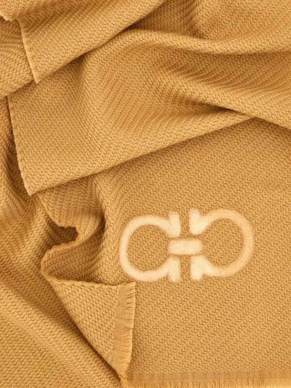 FERRAGAMO Jacquard Scarf - Camel