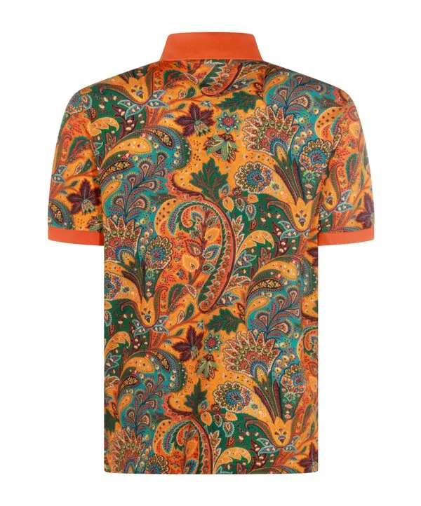 Etro Paisley-printed Short Sleeved Polo Shirt - Multicolor
