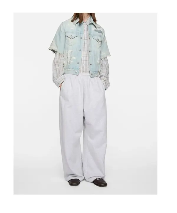Acne Studios Distressed Denim Short Sleeve Jacket - White