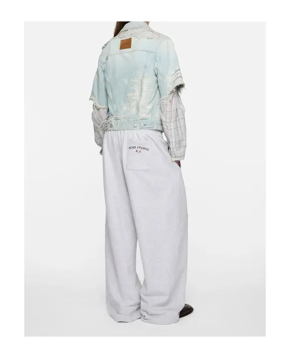 Acne Studios Distressed Denim Short Sleeve Jacket - White