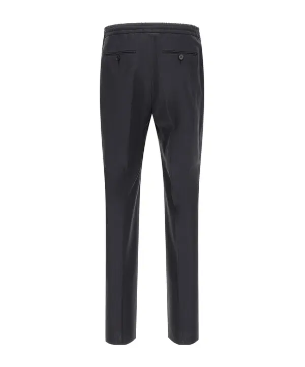 Zegna Oasi Lino Straight Leg Trousers - Black