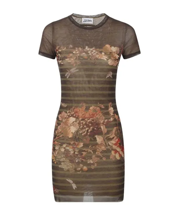 JEAN PAUL GAULTIER Short Sleeve Printed Dress