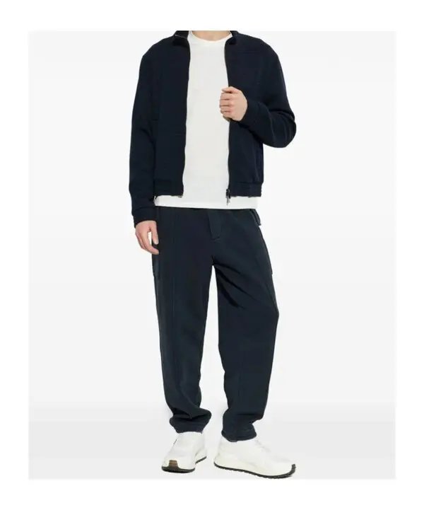 Emporio Armani Zip-up High Neck Sweatshirt - Black