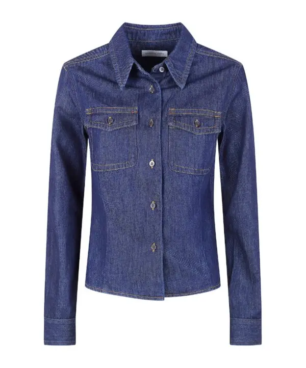 Dries Van Noten Long-sleeved Denim Shirt - Indigo