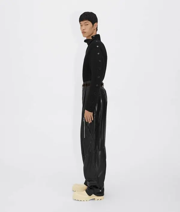 Bottega Veneta Mock Neck Ribbed Jumper