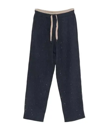 Brunello Cucinelli Drawstring Pants With Contrasting Trim - Blue