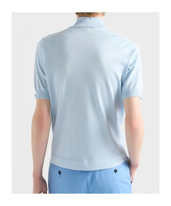 Prada Short Sleeve Mock Neck Knit Jumper