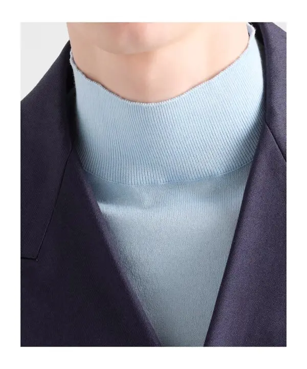 Prada Short Sleeve Mock Neck Knit Jumper