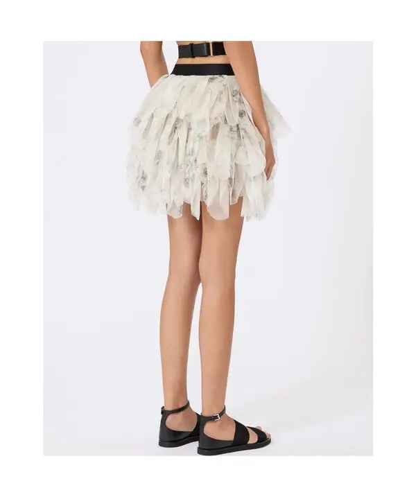 Max Mara Printed Mini Skirt - Pearl Grey