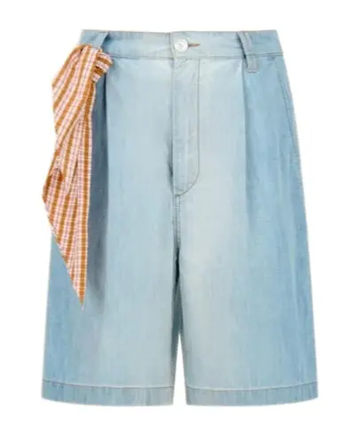 Marni Plaid Tie Bermuda Shorts - Nude