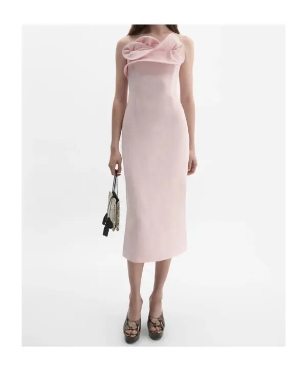 Magda Butrym Draped Strapless Midi Dress - Pink