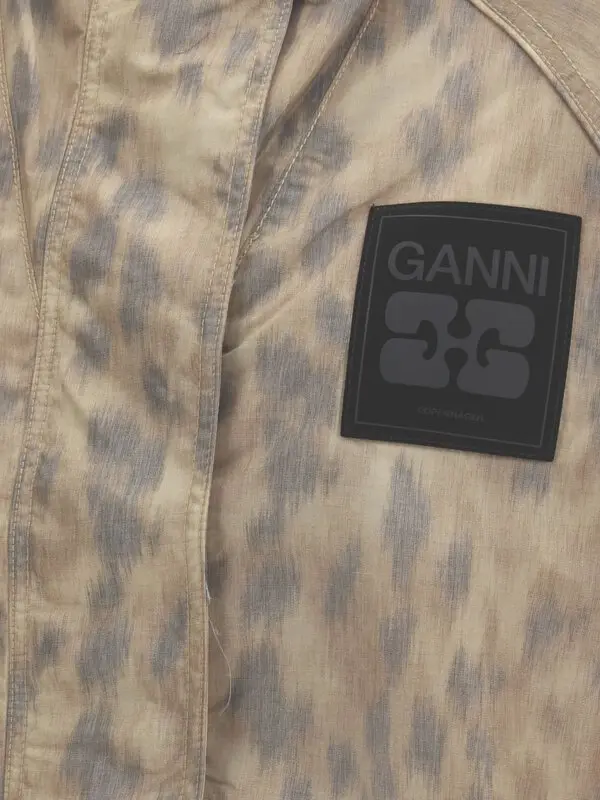 GANNI Printed Nylon Flyweight Jacket With Hood - No