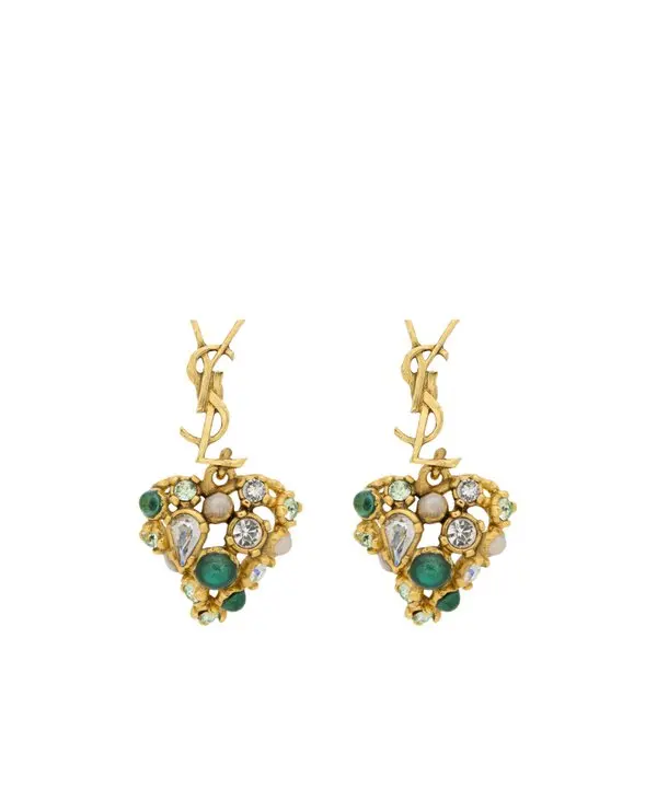 Saint Laurent Cassandre Heart Earrings - Multicolor