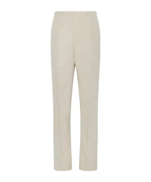 MAISON MARGIELA Cotton Silk Trousers - White