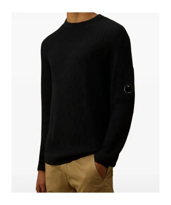 C.P. COMPANY Sea Island Ribbed Lens Sweater