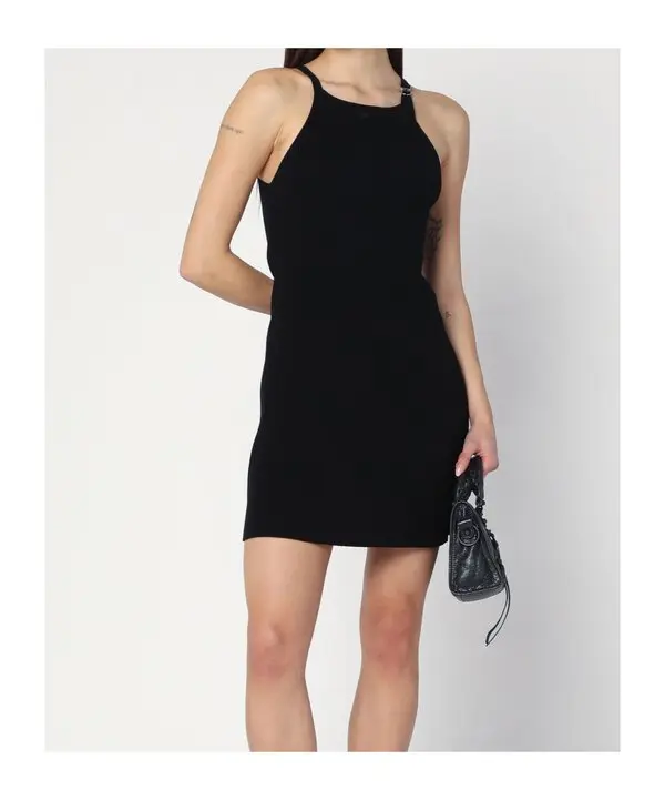 COURREGES Sleeveless Ribbed Dress With Adjustable Straps