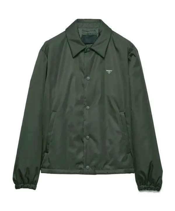 Prada Triangle-logo Button-up Coat