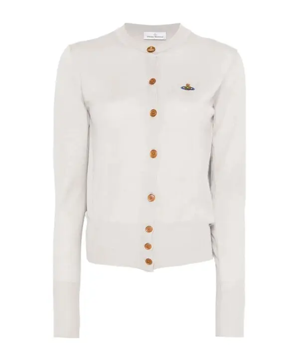 VIVIENNE WESTWOOD Logo Embroidered Knitted Cardigan - No