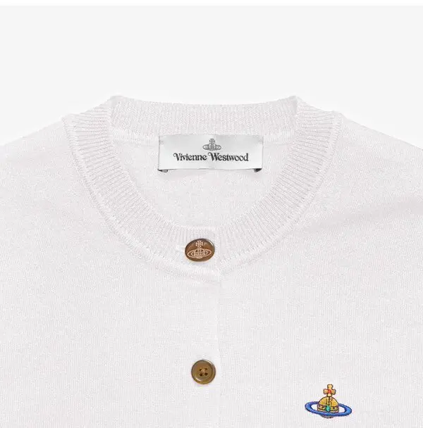 VIVIENNE WESTWOOD Logo Embroidered Knitted Cardigan - No