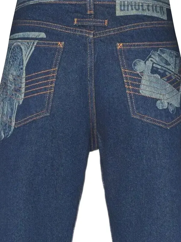 JEAN PAUL GAULTIER Printed Straight-leg Jeans