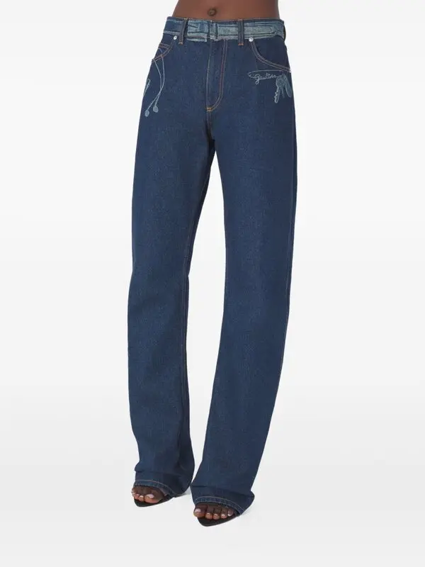 JEAN PAUL GAULTIER Printed Straight-leg Jeans