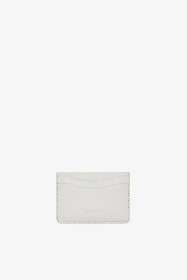 GANNI Bou Raspberry-print Card Holder - Egret