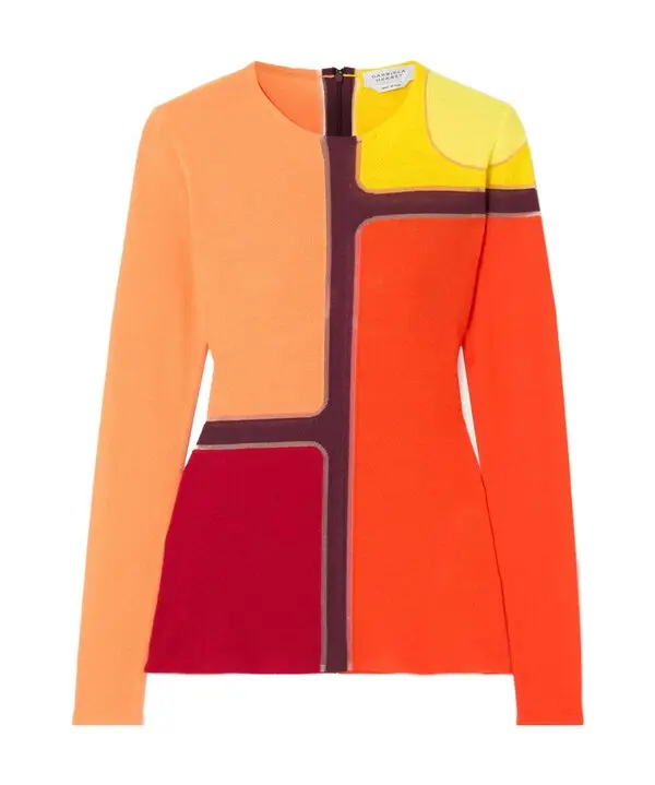 Gabriela Hearst Patchwork Long Sleeve Sweater