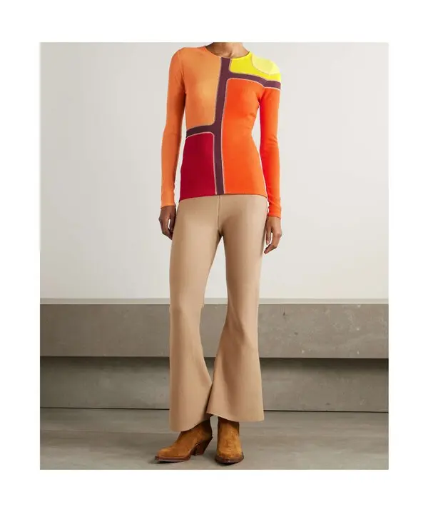 Gabriela Hearst Patchwork Long Sleeve Sweater