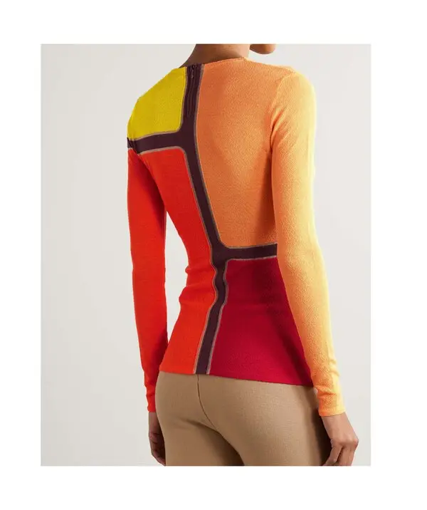 Gabriela Hearst Patchwork Long Sleeve Sweater