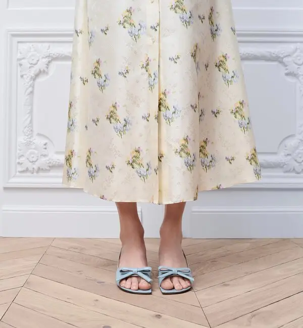 Dior Slingback Heeled Sandals With Bow Detailing