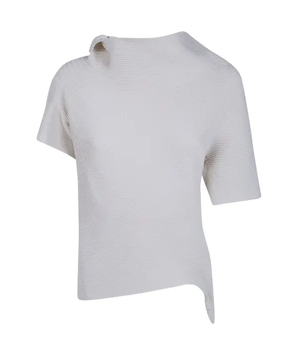 Issey Miyake Asymmetric Knitted Top - Offwhite