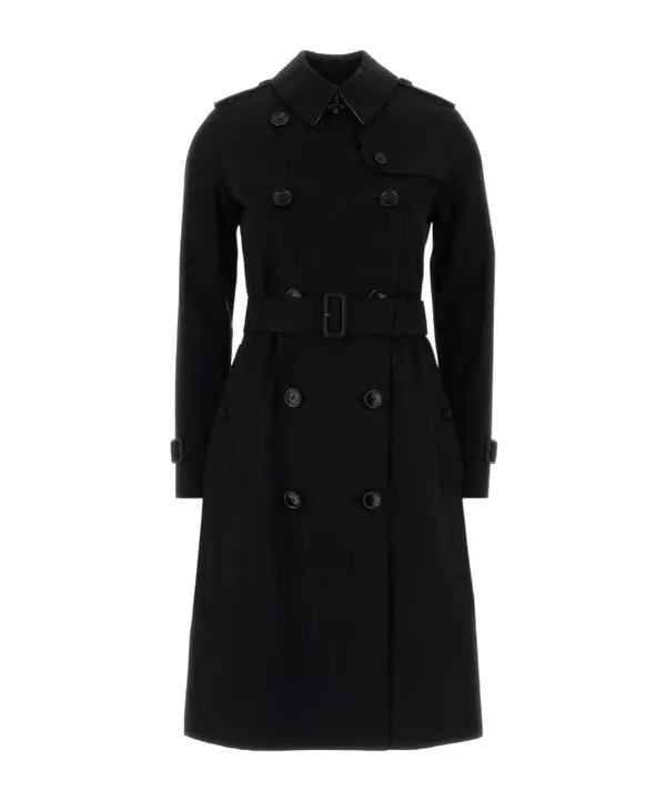 Burberry Double Breasted Belted Trench Coat - Black
