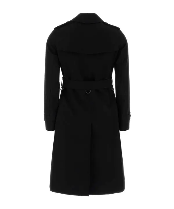 Burberry Double Breasted Belted Trench Coat - Black