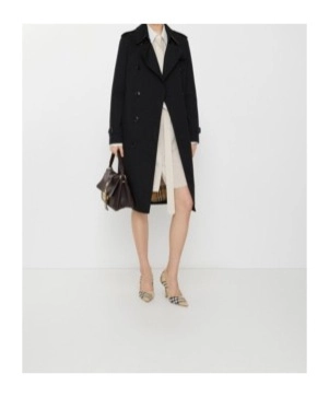Burberry Double Breasted Belted Trench Coat - Black
