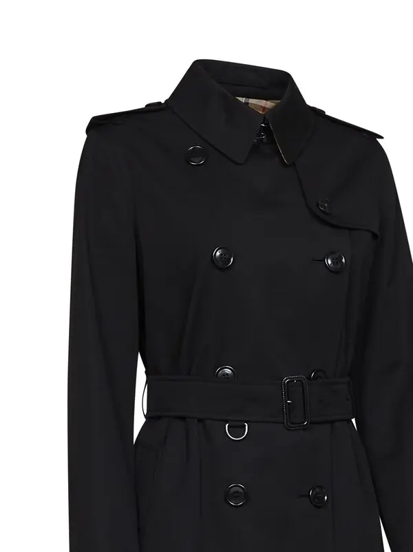 Burberry Double Breasted Belted Trench Coat - Black