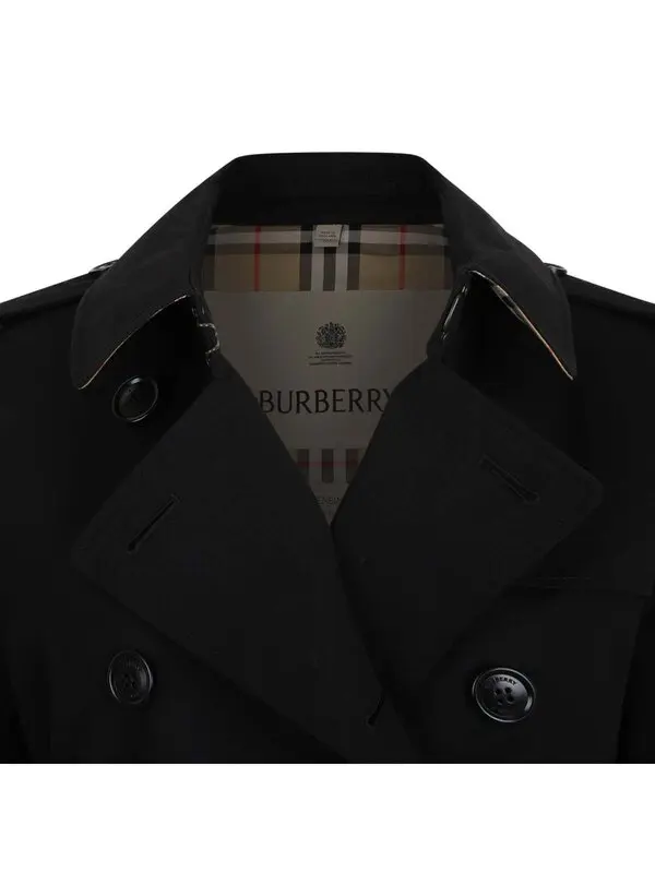 Burberry Double Breasted Belted Trench Coat - Black