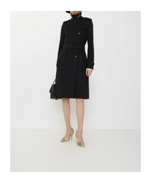 Burberry Double Breasted Belted Trench Coat - Black