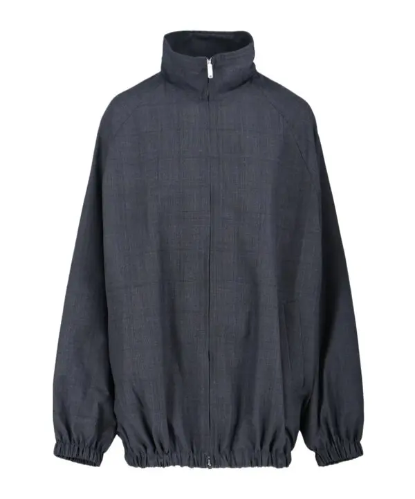 THE FRANKIE SHOP Baxter Plaid Zip Jacket - Darkgrey