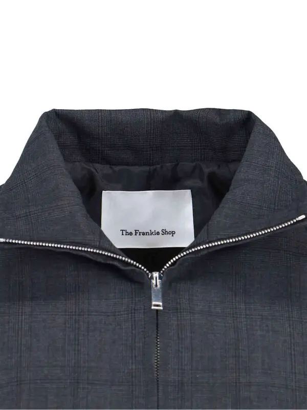 THE FRANKIE SHOP Baxter Plaid Zip Jacket - Darkgrey