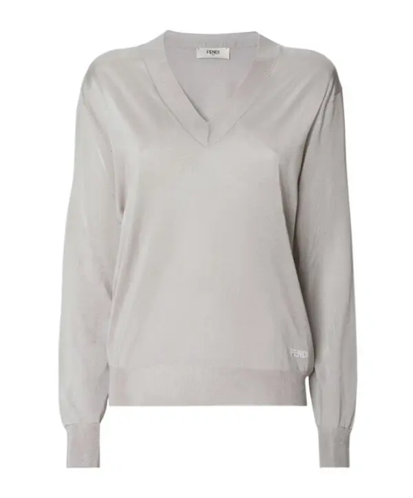 Fendi Long-sleeve V-neck Sweater