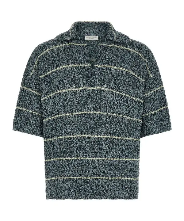 ROBERTO COLLINA Mouline Textured Polo Shirt
