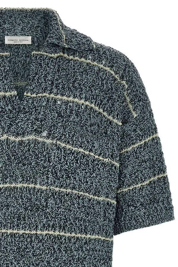 ROBERTO COLLINA Mouline Textured Polo Shirt