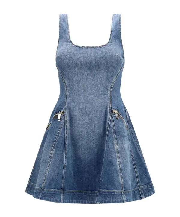 SELF-PORTRAIT Ruffled Mini Dress - Blue