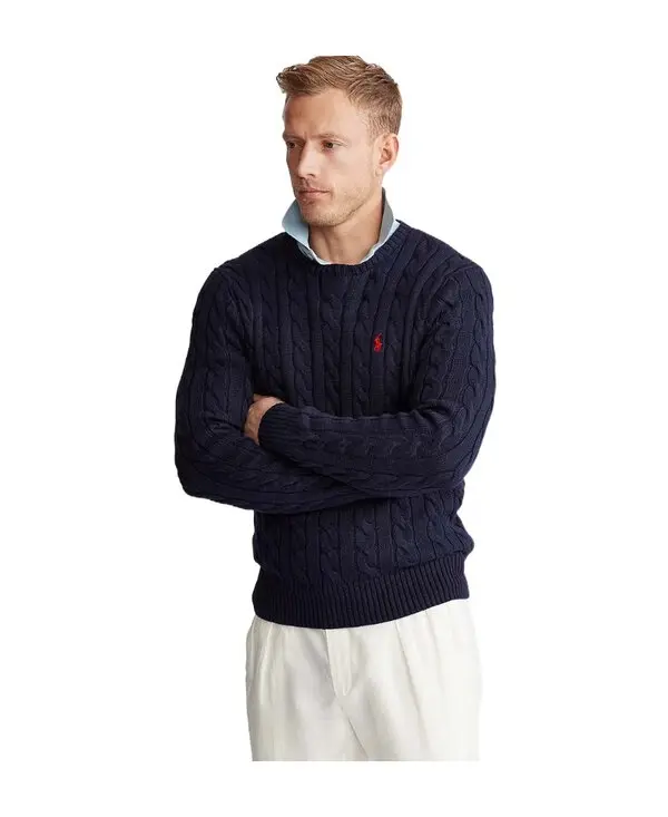 Polo Ralph Lauren Cable Knit Crewneck Pullover - Black