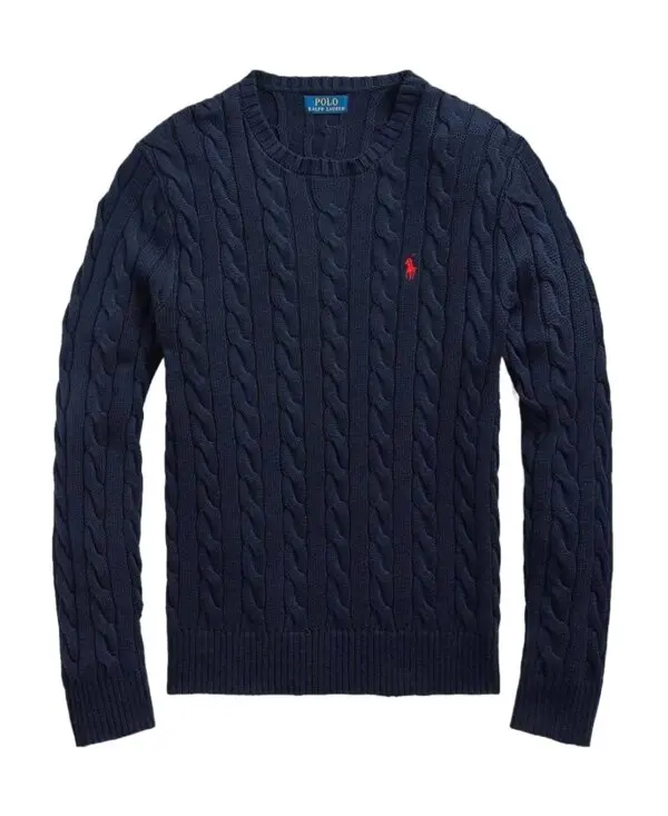 Polo Ralph Lauren Logo Embroidered Cable-knit Jumper - Black